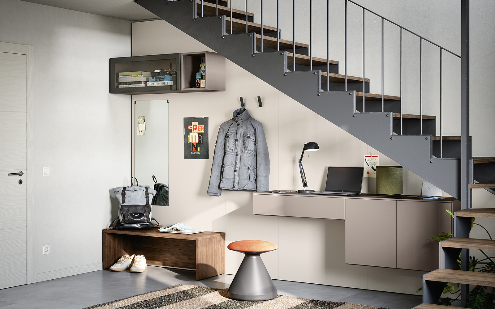 Arredo mobili per Ingresso con scale | Cinquanta3
